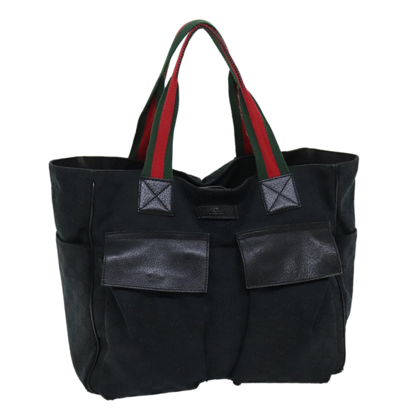 Gucci | Bags | Gucci Gg Canvas Web Sherry Line Tote Bag Red Black Green 61836 Auth Bs13728 ...